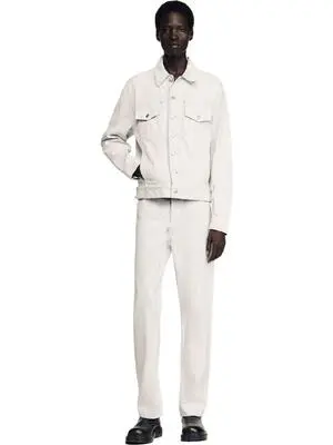 Sandro Cracked Coated Denim Jacket - White