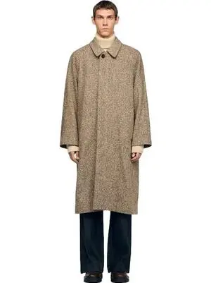 Sandro Oversized Wool Coat - Brown