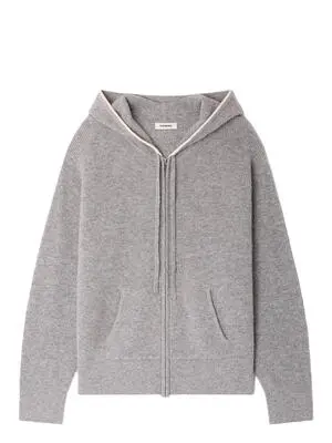 Sandro Hooded Zip-up Cardigan - Grey