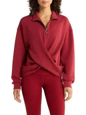 MPG Dreamweave Crossover Quarter-zip Top - Merlot