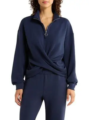 MPG Dreamweave Crossover Quarter-zip Top - Navy Blazer