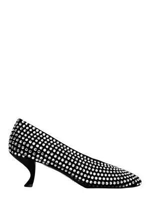 LA ROSE Crystal Embellished Pumps - Black