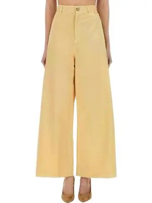 ALYSI Sporty Superflare Trousers - Yellow
