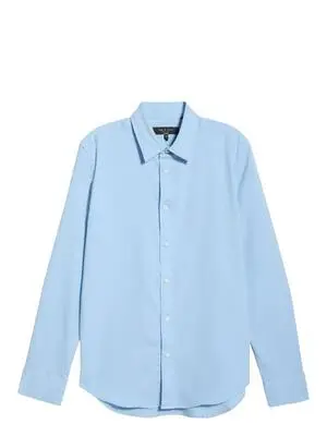Rag & Bone Tomlin Cotton Dobby Button-up Shirt - Blue
