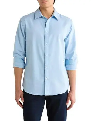 Rag & Bone Tomlin Cotton Dobby Button-up Shirt - Blue