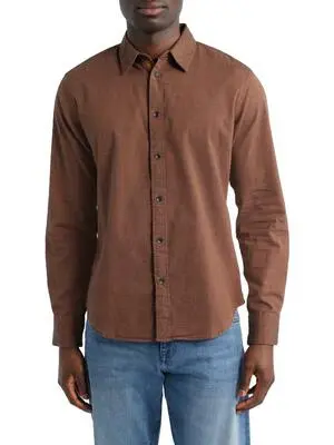 Rag & Bone Tomlin Cotton Dobby Button-up Shirt - Rust
