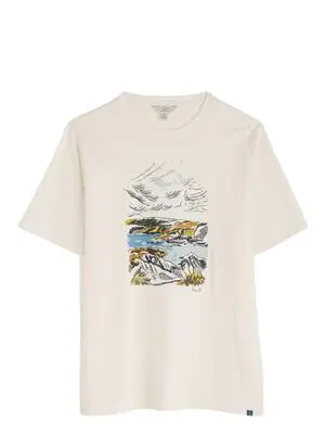SEASALT CORNWALL Midwatch Organic Cotton Graphic T-shirt - Broughton Bay Chalk