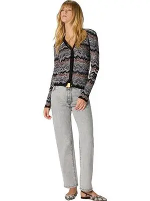 Missoni Slim Buttoned Cardigan With Flame Chevron Pattern - Multicoloured