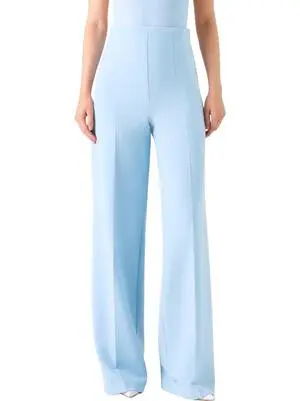 Akris Fiyuki Wool Blend Wide Leg Pants - Powder Blue