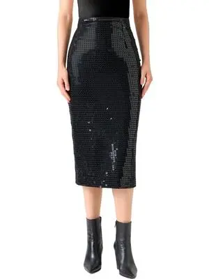 Akris Sequin Embellished Pencil Skirt - Black