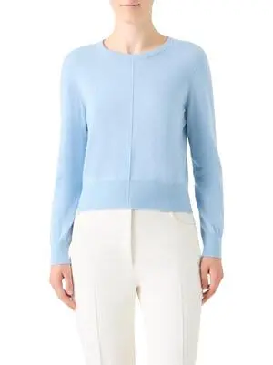 Akris Cashmere Crewneck Sweater - Powder Blue