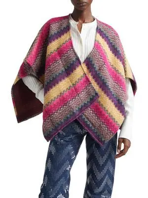 Missoni Zigzag Stripe Cape - 0002 Yellow/red Multi