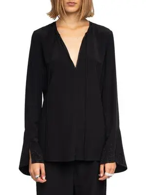 Zadig&Voltaire Turi Crystal-embellished Tunic - Black