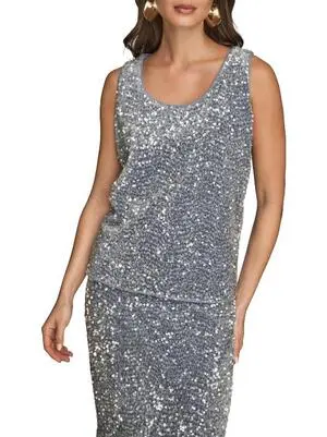 Donna Karan New York Sequin Velvet Tank - Tempest
