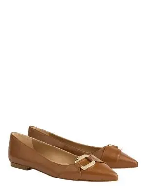 LK BENNETT Ethel Pointed Toe Flat Tan