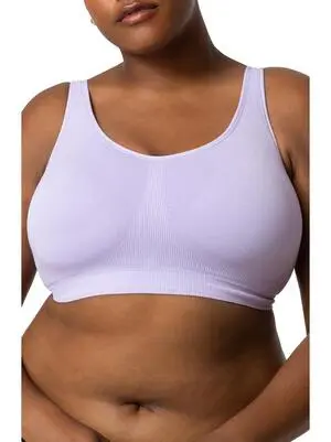 CURVY COUTURE Smooth Seamless Wireless Sports Bra - Lavender Mist