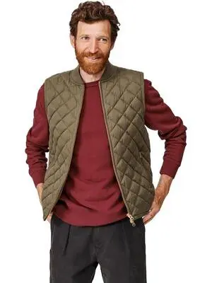 AUBIN Anwick Quilted Gilet Vest - Washed Khaki