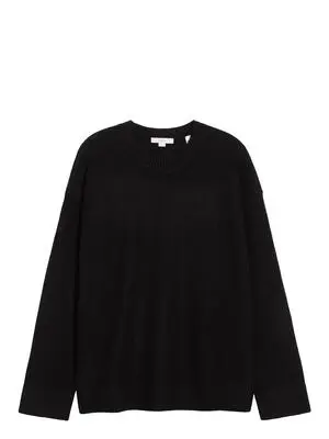 Vince Boiled Cashmere Crewneck Sweater Black