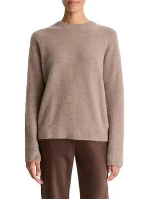 Vince Boiled Cashmere Crewneck Sweater - Heather Doe