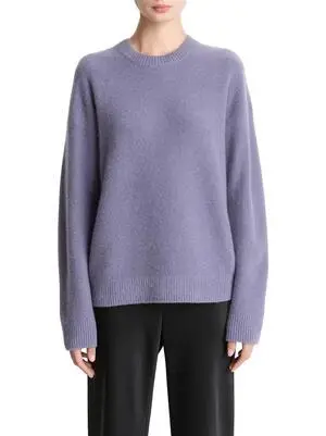 Vince Boiled Cashmere Crewneck Sweater - Mauve Iris