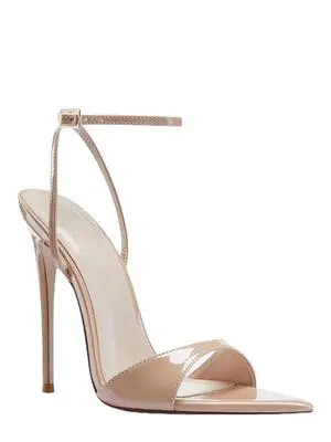 Femme La Ankle Strap Pointed Toe Sandal - Beige Patent