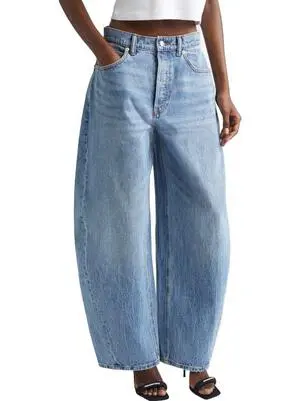 Alexander Wang Blow Up Crystal Logo Balloon Leg Jeans - Vintage Light Indigo