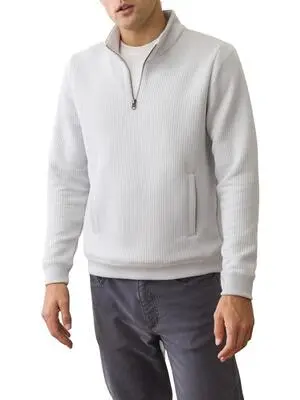 Marine Layer Corbet Quilted Quarter-Zip Sweatshirt Stone