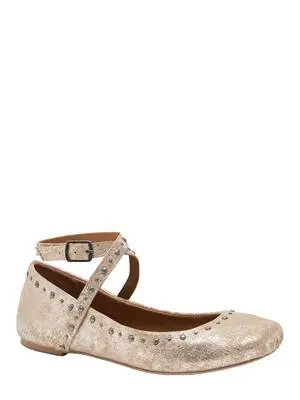 Free People Grace Ankle Strap Ballet Flat Champagne