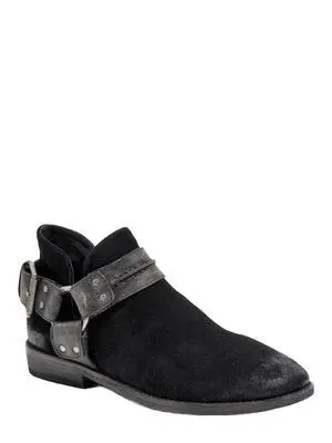 Free People Belle Harness Bootie - Black Suede