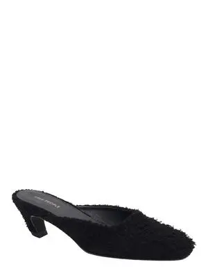 Free People Avenue Mule - Black Hairy Suede