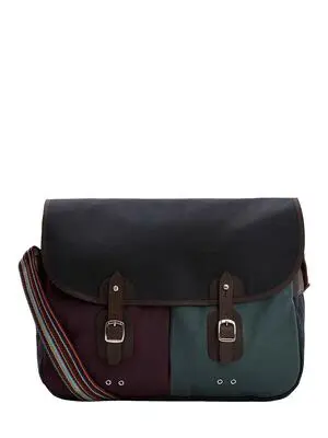 Barbour X Paul Smith Tarras Waxed Cotton Messenger Bag - Night Sky