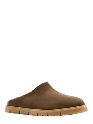 La Canadienne Eva Shearling Lined Slipper - Toffee Suede