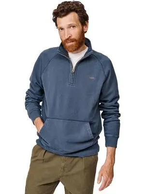 AUBIN Aubin Provost Zip Neck Sweatshirt Navy