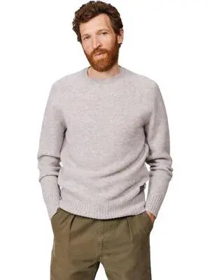 AUBIN Prestwick Shetland Crew Neck Sweater - Silver