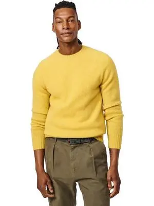 AUBIN Prestwick Shetland Crew Neck Sweater - Yellow
