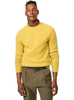 Aubin Prestwick Shetland Crew Neck Sweater - Yellow