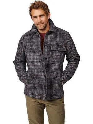 AUBIN Nettleham Shirt Jacket Navy/brown Check
