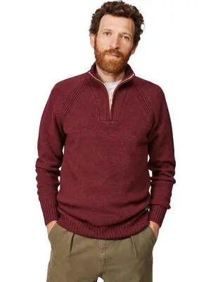 AUBIN Pelham Zip Neck Sweater - Port