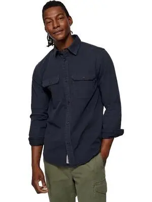 AUBIN Normanby Button Up Shirt - Navy