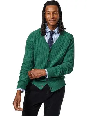 AUBIN Leonard Wool Cable Knit Cardigan
