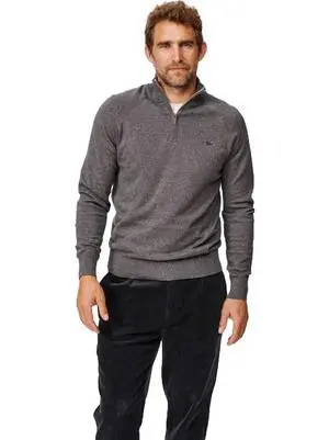 AUBIN Bonby Zip Neck Sweater - Charcoal