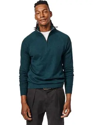 AUBIN Bonby Zip Neck Sweater - Dark Green