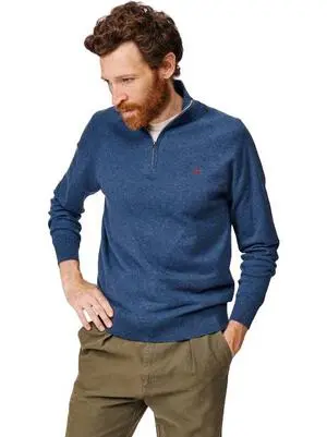 AUBIN Bonby Zip Neck Sweater - Marine