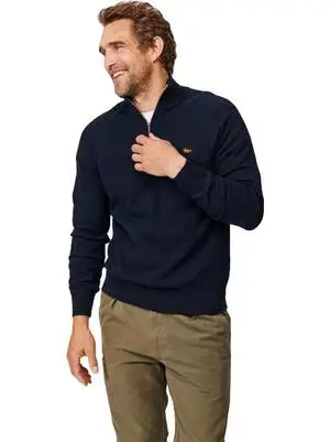 AUBIN Bonby Zip Neck Sweater Navy