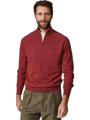 Aubin Bonby Zip Neck Sweater Rust