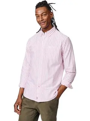 Aubin Aldridge Oxford Button Down Shirt Bright Pink Stripe