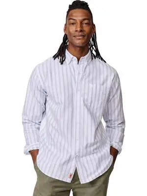 AUBIN Aldridge Oxford Button Down Shirt Lilac Stripe