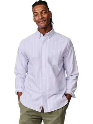 AUBIN Aldridge Oxford Button Down Shirt - Wide Lilac Stripe