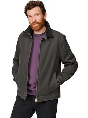 AUBIN Newland Canvas Harrington Jacket - Washed Black
