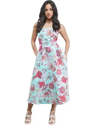 OASIS Strappy Midi Dress - Floral